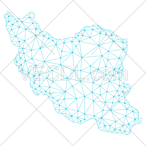دانلود عکس وکتور با کیفیت نقشه ایران طرح شبکه ای مرجع دانلود تصاویر وکتور